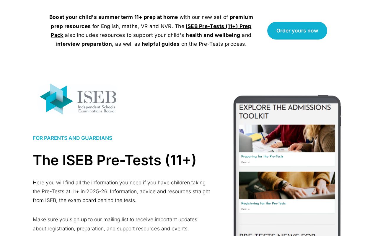 ISEB Pre-Tests | Information for parents from the exam board behind the ...